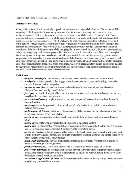 PDF Mobile Maps And Responsive Design