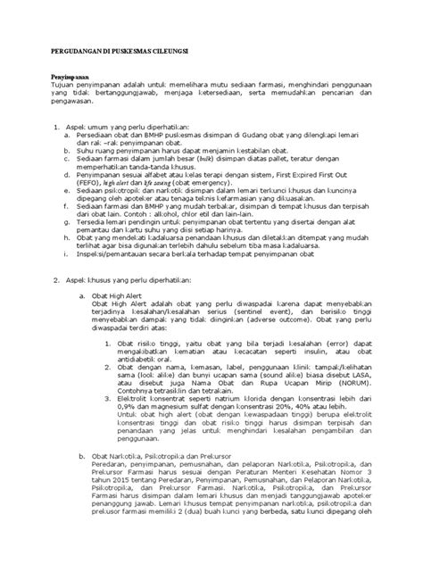 Pergudangan Di Puskesmas Cileungsi Pdf