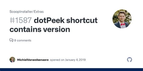dotpeek shortcut contains version · issue 1587 · scoopinstaller extras