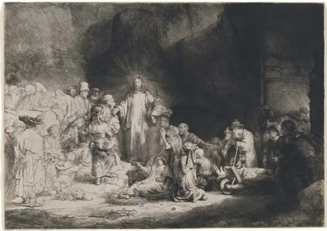 Rembrandt Van Rijn Christ Preaching The Hundred Guilder Print