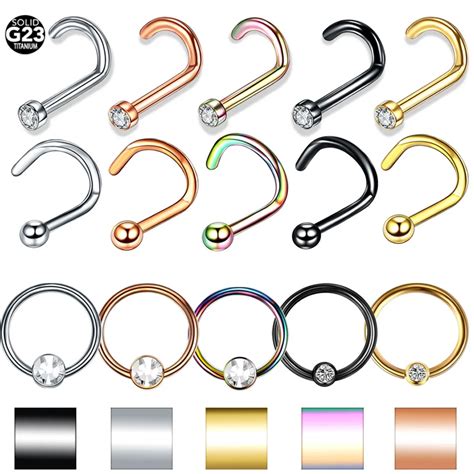 믹스 컬러 선택 코 스터드 캡 티브 비드 링 코 링 격막 링 쥬얼리 귀 연골 Tragus 바디 피어싱 쥬얼리 1 개바디 쥬얼리 Aliexpress