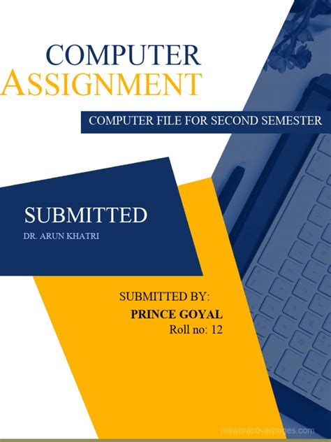 computer assignment cover page 4 pdf
