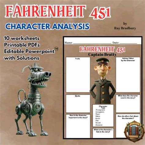 Fahrenheit 451 By Ray Bradbury Character Analysis Worksheets By Prose