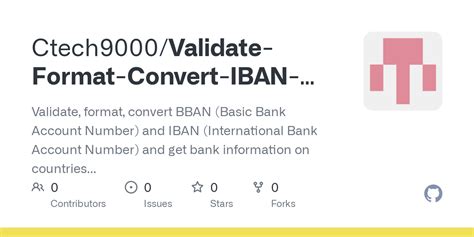 github ctech9000 validate format convert iban bban nuban validate