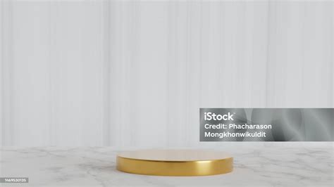 실린더 골드 무대 배경 받침대 연단 제품 디스플레이 제품 흰색 배경 3d Copy 공간 표시 0명에 대한 스톡 사진 및 기타