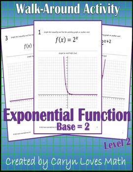 Graphing Exponential Equations Walk Around Activity Level Exponential Graphing Equations