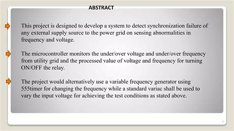 Detection Of Power Grid Synchronization Failure On Sensing Of Frequency And Voltage Beyond
