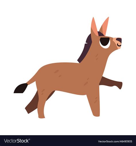 Flat Cute Dunkey Royalty Free Vector Image Vectorstock