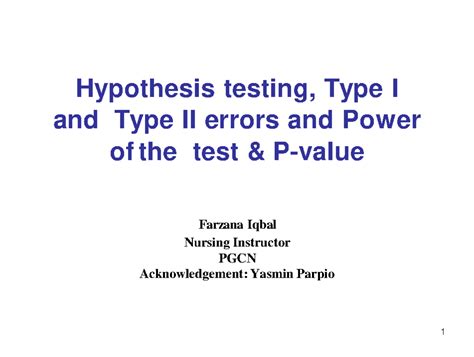 hypothesis testing pdf 1 hypothesis testing type i and type ii