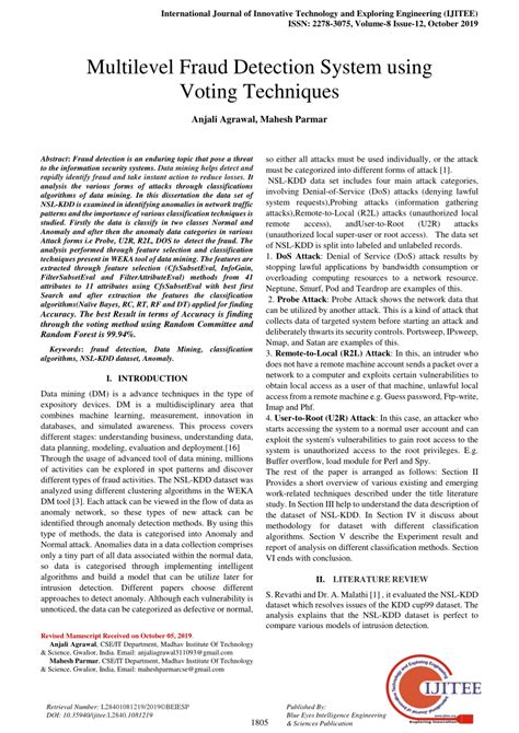 pdf multilevel fraud detection system using voting techniques