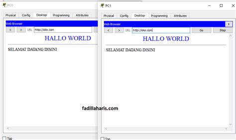 SIMULASI SERVER DNS SEDERHANA PADA JARINGAN CISCO PACKET TRACER FADILLAHARIS