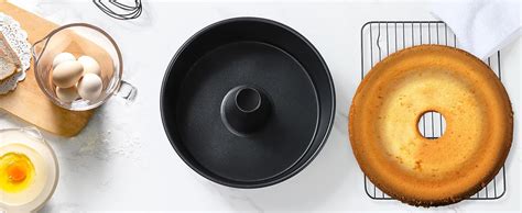 Lianyu 10 Inch Angel Food Cake Pan Black Nonstick Tube Pan