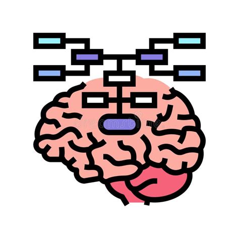 Mind Map Brainstorm Color Icon Vector Illustration Stock Illustration