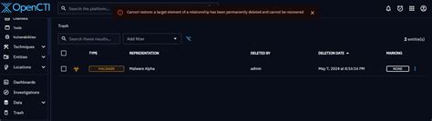 Delete And Restore Knowledge Opencti Documentation