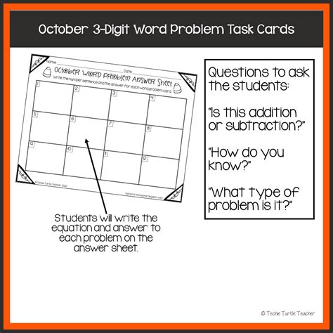 Addition Subtraction Bundle Of Fall Word Problem Task Cards For October Made By Teachers