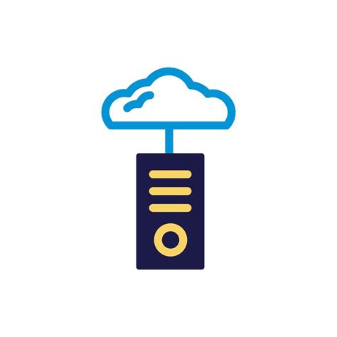 Cloud Computing With Server Lineal Color Style 2661009 Vector Art At Vecteezy
