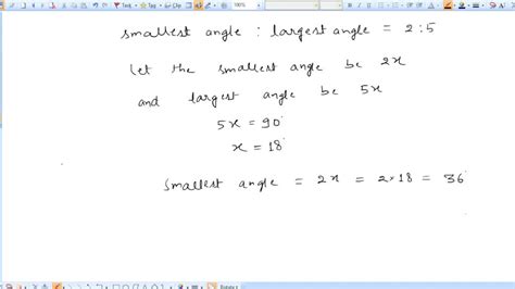 Solved Ina Right Angled Triangle Smallest Angle Largest Angle 2