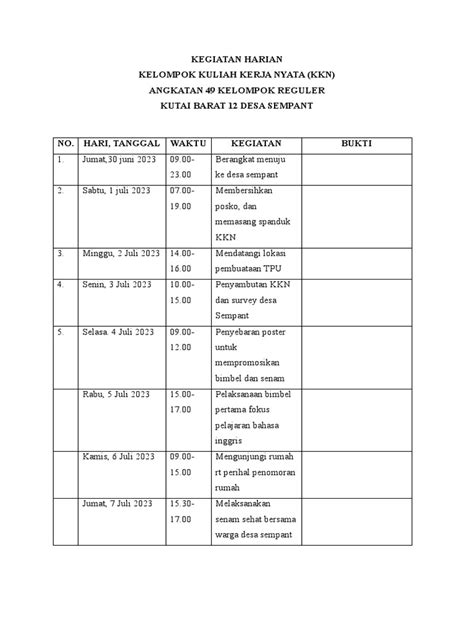 Template Logbook Kelompok Pdf
