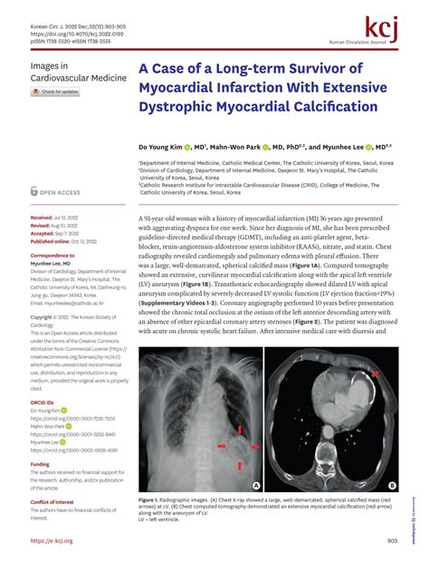 Pdf A Case Of A Long Term Survivor Of Myocardial Infarction With Extensive Dystrophic
