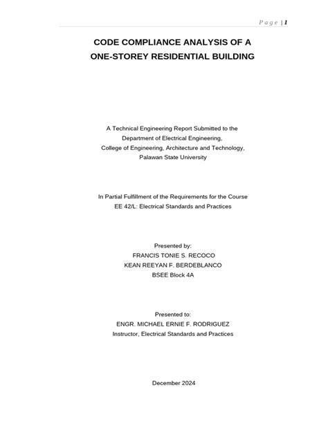 Code Compliance Analysis Pdf Electrical Wiring Electrical Engineering