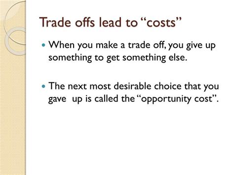 PPT Trade Offs And Opportunity Cost PowerPoint Presentation ID