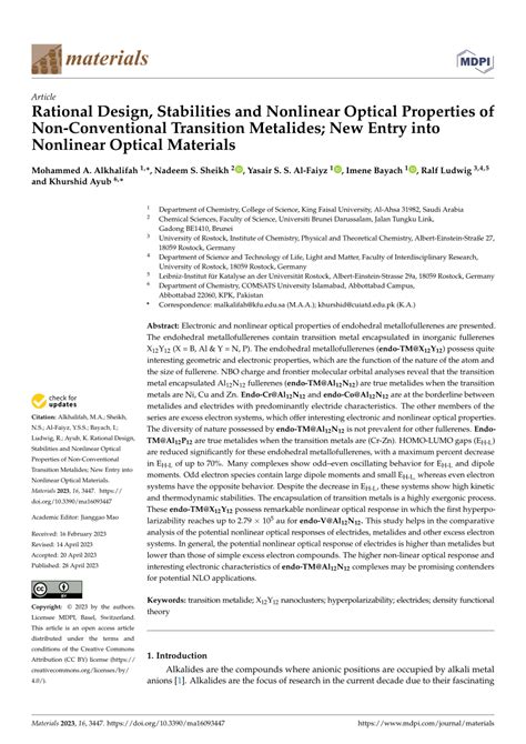 PDF Rational Design Stabilities And Nonlinear Optical Properties Of Non Conventional