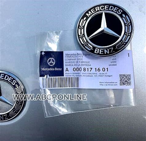 ORIGINAL MERCEDES / EMBLEM in Schwarz für Motorhaube / A0008171601 ...