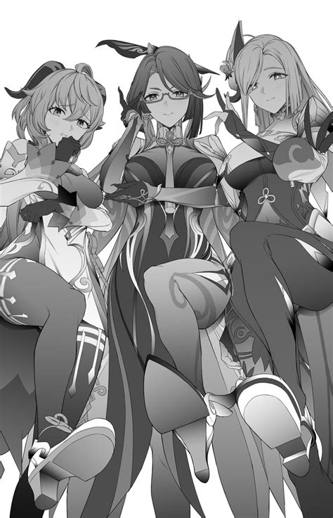 Ganyu Shenhe And Xianyun Genshin Impact Drawn By Takai Isshiki Danbooru