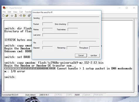 Problem Uploading Ios Into 2960x Switch Using Xmodem Cisco Community