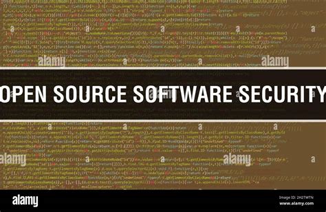 Open Source Software Security Concept With Random Parts Of Program Code