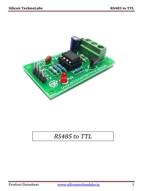Rs485 To Ttl Converter Datasheet Pdf Data Transmission Physical Layer Protocols