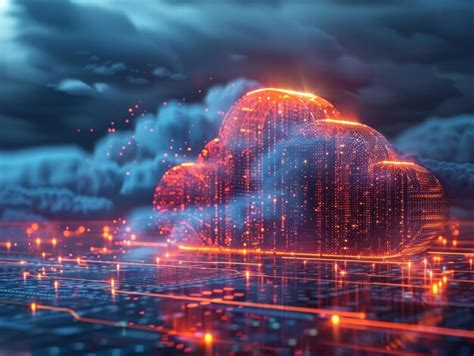Digital Illustration Of A Scalable Cloud Infrastructure Adapting To