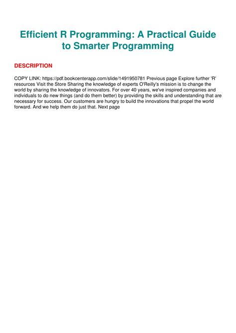ppt download pdf efficient r programming a practical guide to