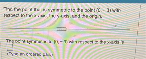 Solved Find The Point That Is Symmetric To The Point Chegg