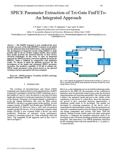 spice parameter extraction of tri gate finfets an integrated approach
