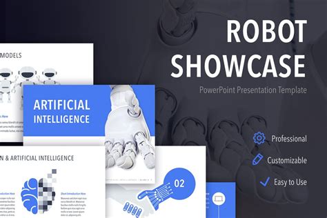Robot Showcase PowerPoint Template Presentation Template