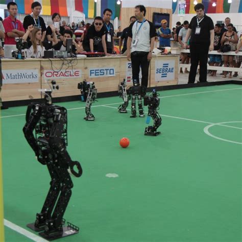 Pdf Humanoid Robots In Soccer Robots Versus Humans In Robocup 2050