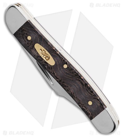 Case Medium Stockman Knife Black Curly Oak Wood Polished Ss