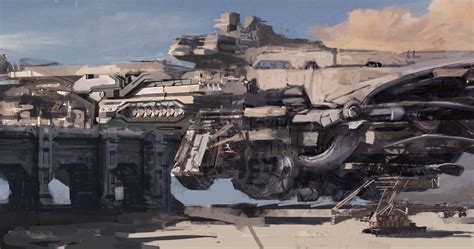Shoichi Sugano Original Highres Aircraft Airship Blue Sky Bridge Cloud No Humans