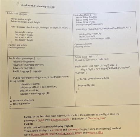 solved part a in the test class main method add the first