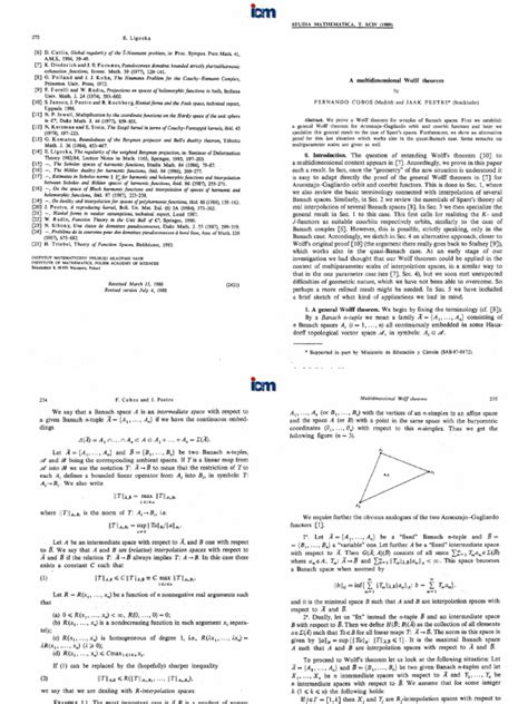 A Multidimensional Wolff Theorem Pdf
