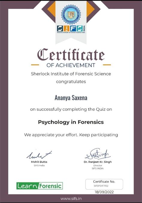Ananya Saxena On Linkedin Sherlock Institute Of Forensic Science Forensic Psychology Sherlock…