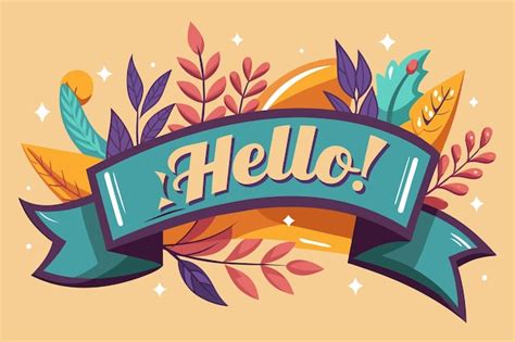 A Cartoon Illustration Of A Banner That Says Hello Premium Ai