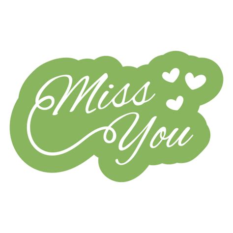 Miss You Cursive Lettering PNG SVG Design For T Shirts