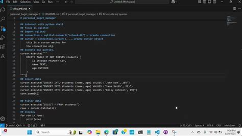 sqlite3 using python shell youtube