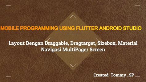 Mobile Programming Draggable Dragtarget Navigasi Multipage Youtube