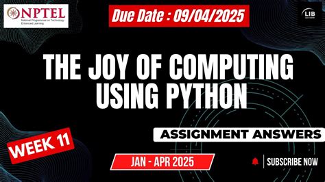 the joy of computing using python week 11 nptel assignment answers