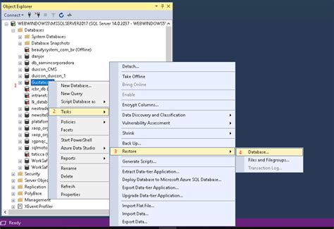 restore mssql usando backup full bak ajuda skymail