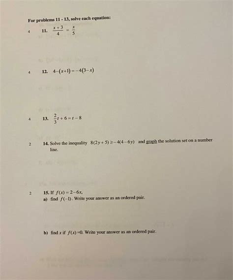Solved For Problems Solve Each Equation Chegg Com
