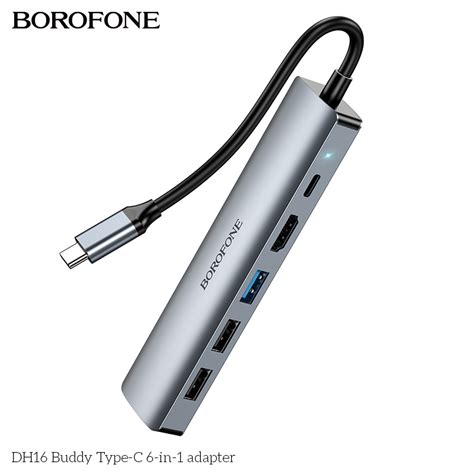 Bộ Chuyển đổi Hoco Dh16 Buddy Type C 6 Trong 1